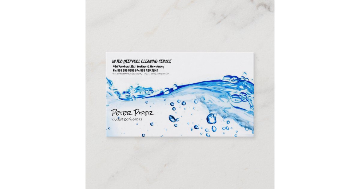 Pool Cleaning Service Business Card | Zazzle