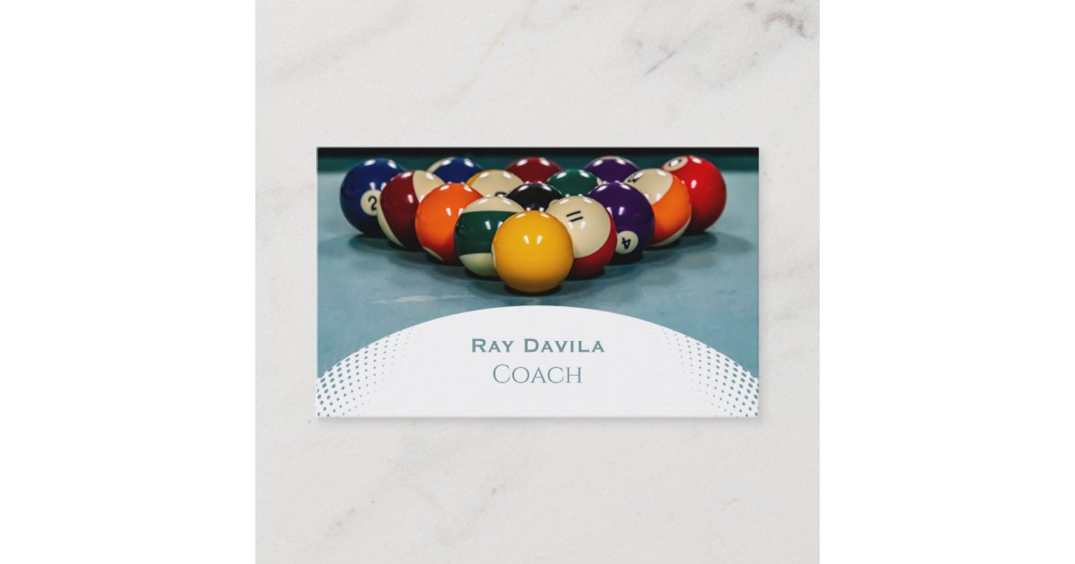 Pool Coach Billiard Business Card | Zazzle