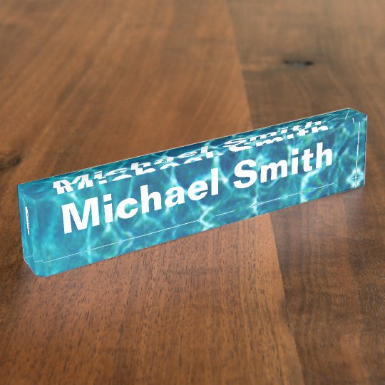 Pool Cool Blue Water Nameplate | Zazzle.com