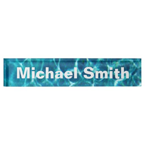 Pool Cool Blue Water Nameplate | Zazzle