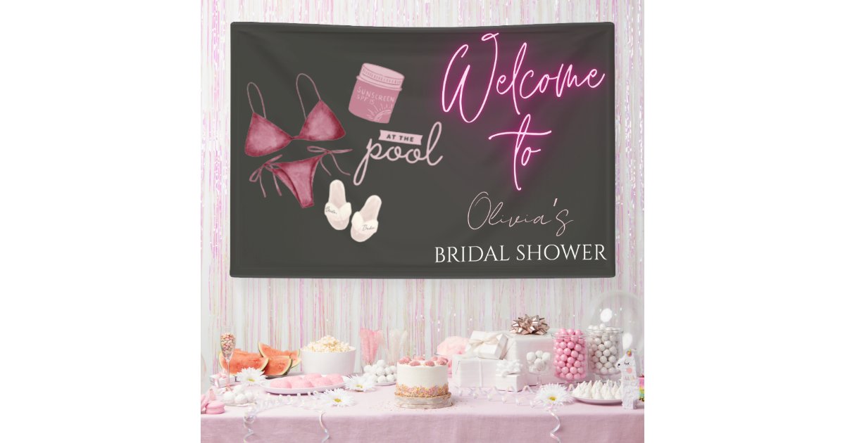 Pool day bridal shower welcome sign | Zazzle
