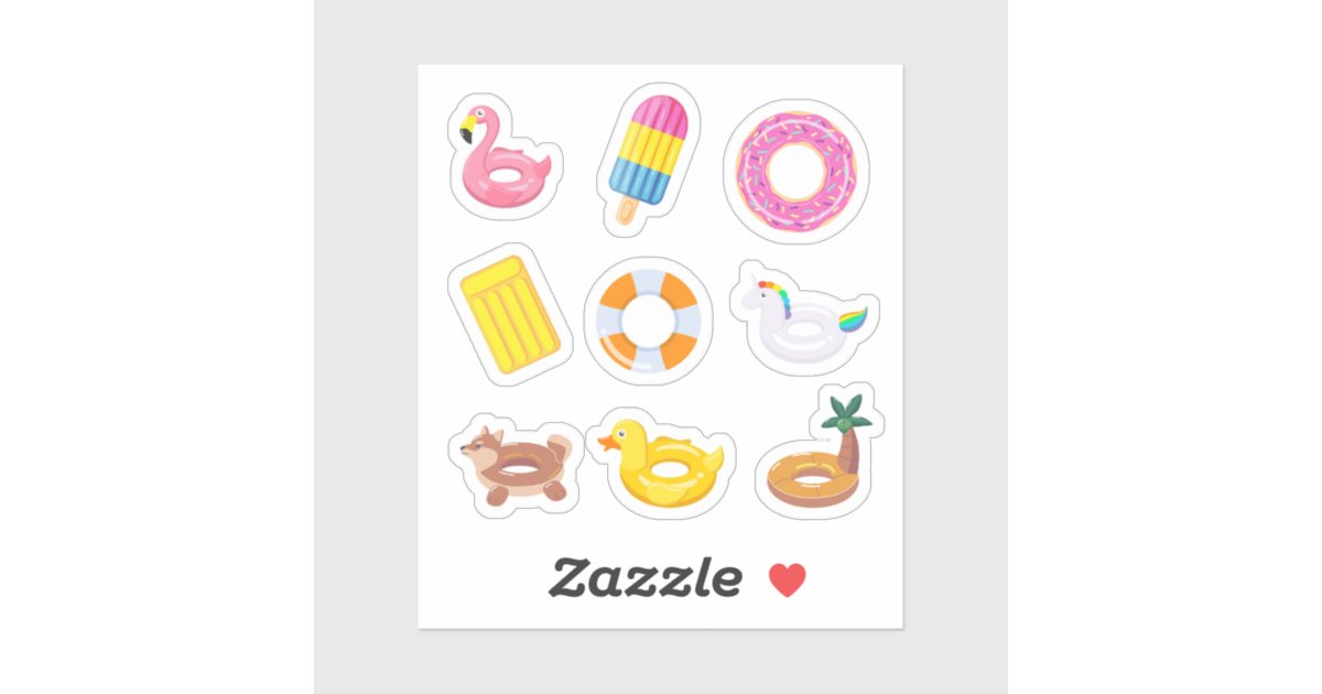 Pool Float Stickers | Zazzle