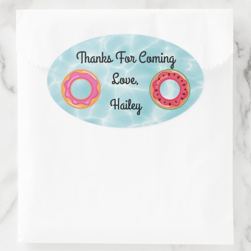 Pool Floatie Party Thank You Sticker | Zazzle