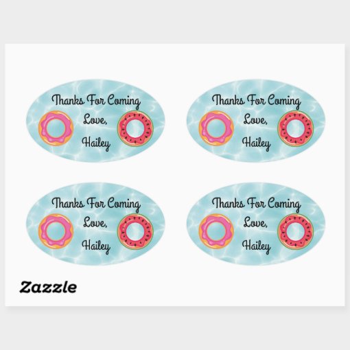 Pool Floatie Party Thank You Sticker | Zazzle