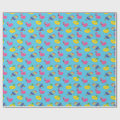 Pool Floats Patterned Bright Blue and Pink Summer Wrapping Paper | Zazzle