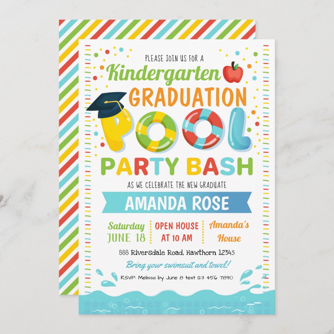 Pool Graduation Party Invitation | Zazzle