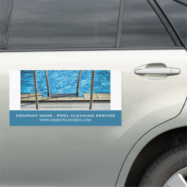Pool Ladder, Swimming Pool Cleaning Service Car Magnet | Zazzle
