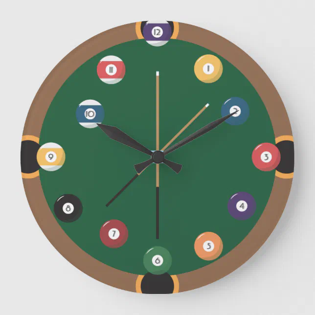 Pool Large Clock | Zazzle