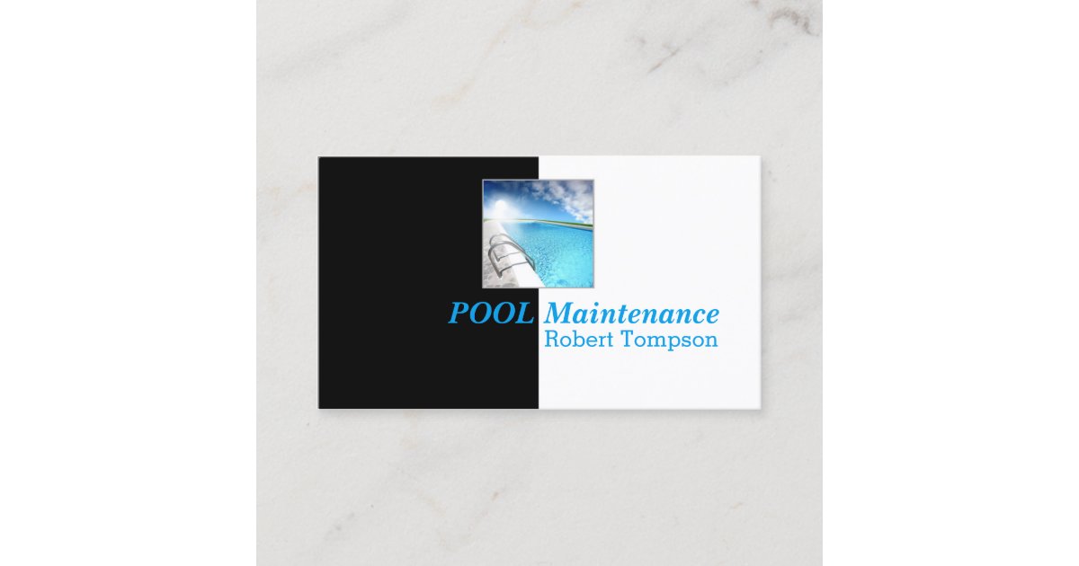 Pool Maintenance Service Cleaning Business Card | Zazzle