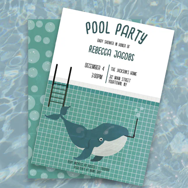 Pool Party Baby Shower Invitation | Zazzle