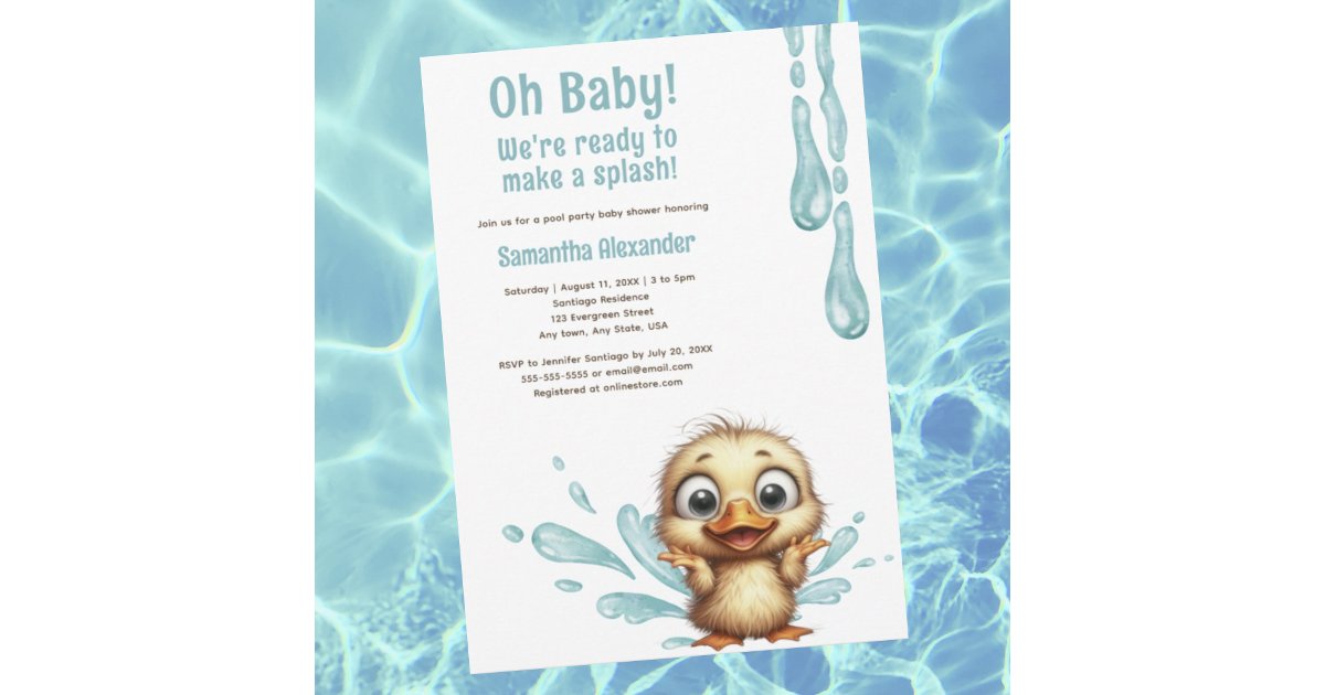 Pool Party baby shower Invitation | Zazzle