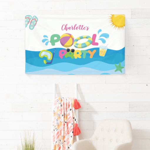 Pool Party Banner | Zazzle