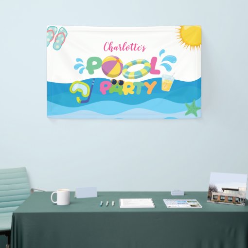 Pool Party Banner | Zazzle