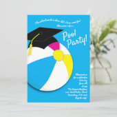 Pool Party Beach Ball Graduation Party Invitation | Zazzle