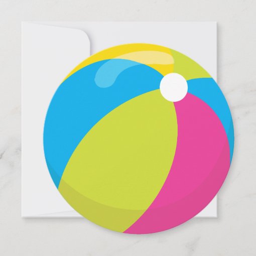 Pool Party | Beach Ball Invitation | Zazzle