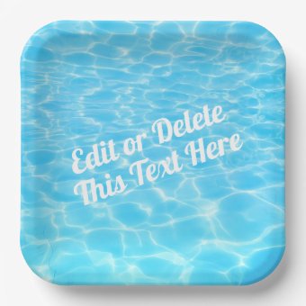 Pool Party Beach Party Summer Party Blue Water Paper Plates | Zazzle