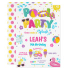 Pool Party Floatie Birthday Photo Invitation | Zazzle.com