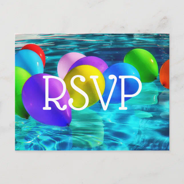 Pool Party/Birthday Party RSVP Card | Zazzle