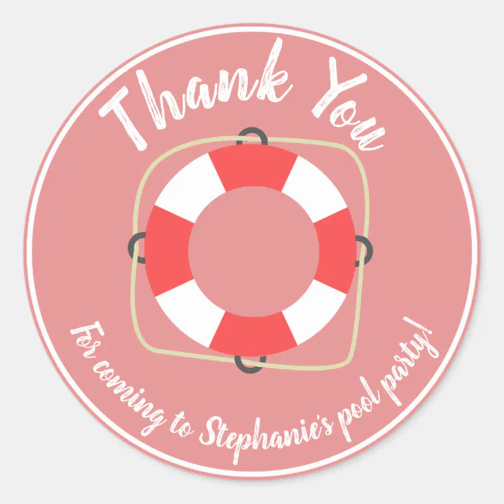 Pool Party Birthday Stickers | Zazzle