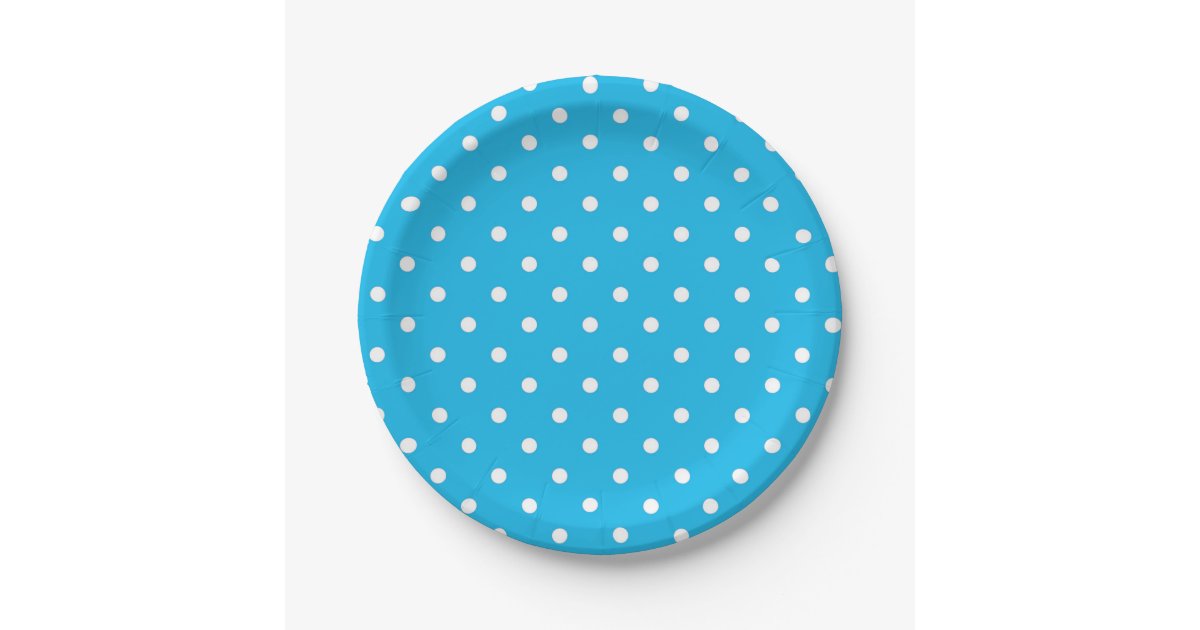Pool Party Blue Polka Dot Paper Plates | Zazzle