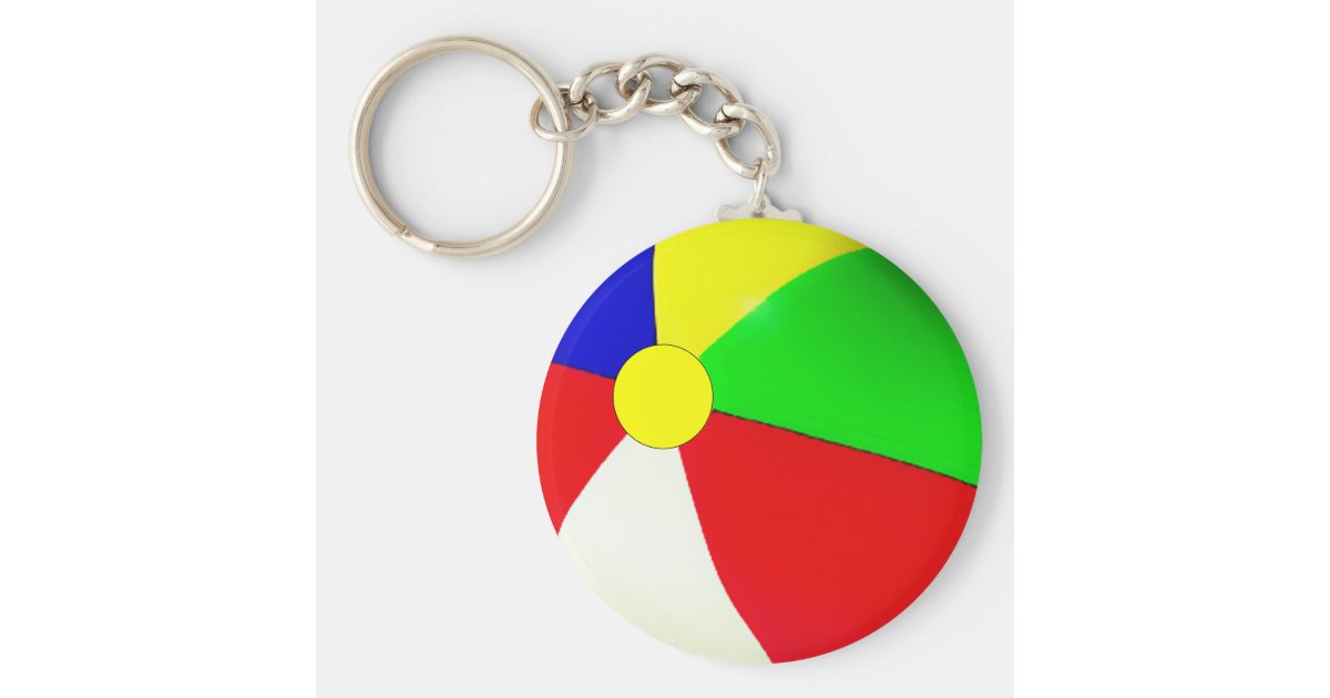Pool Party Favors Beach Ball Keychain | Zazzle