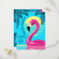 Pool Party Flamingo Float Retro Summer Tropical Invitation Postcard ...
