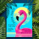 Pool Party Flamingo Float Retro Summer Tropical Invitation Postcard ...