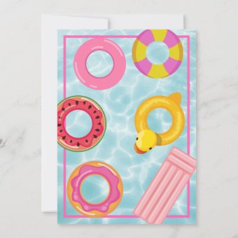 Pool Party Floaties Birthday Party Invitation | Zazzle