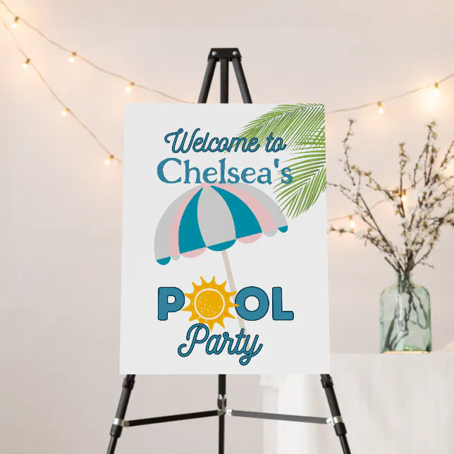 Pool Party Foam Board Welcome Sign | Zazzle