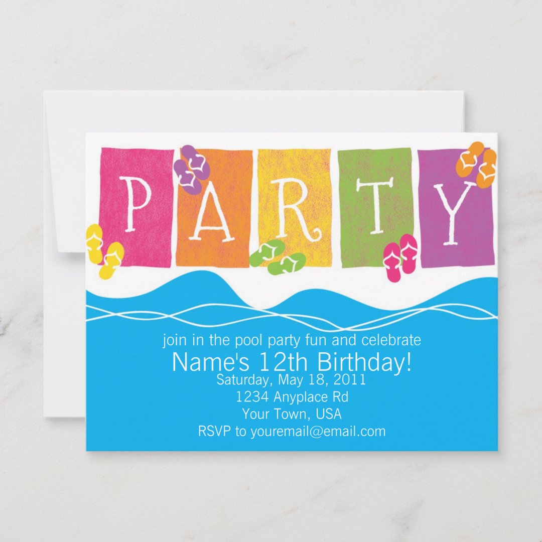 Pool Party Fun Invitation | Zazzle
