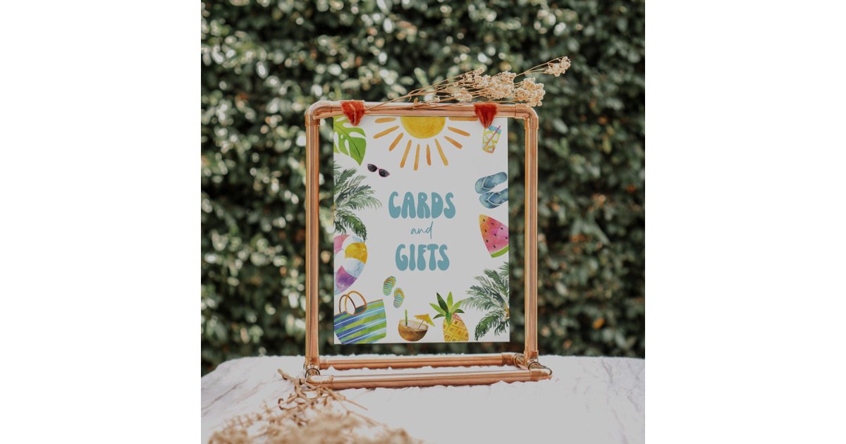 Pool Party Gifts Sign | Zazzle