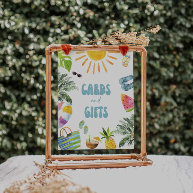 Pool Party Gifts Sign | Zazzle