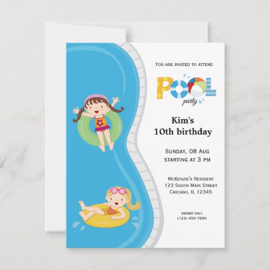 Pool Party (girl) Invitation | Zazzle.com