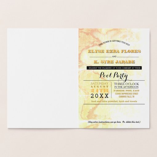 Pool Party Gold Foil Passport Foil Card | Zazzle