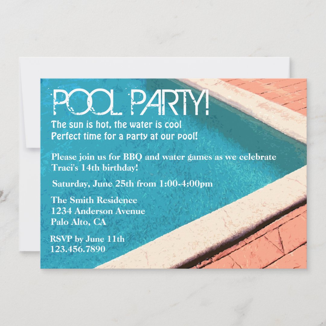 Pool Party Invitation | Zazzle