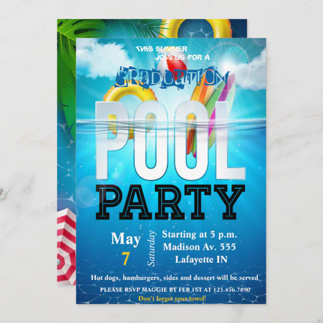 Pool Party Invitation | Zazzle