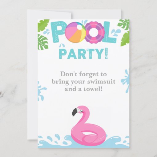 Pool Party Invitation | Flamingo Pool Party | Zazzle