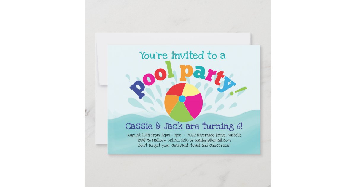 Pool Party Invitation - Summer Splash | Zazzle