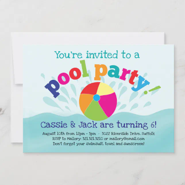 Pool Party Invitation - Summer Splash | Zazzle