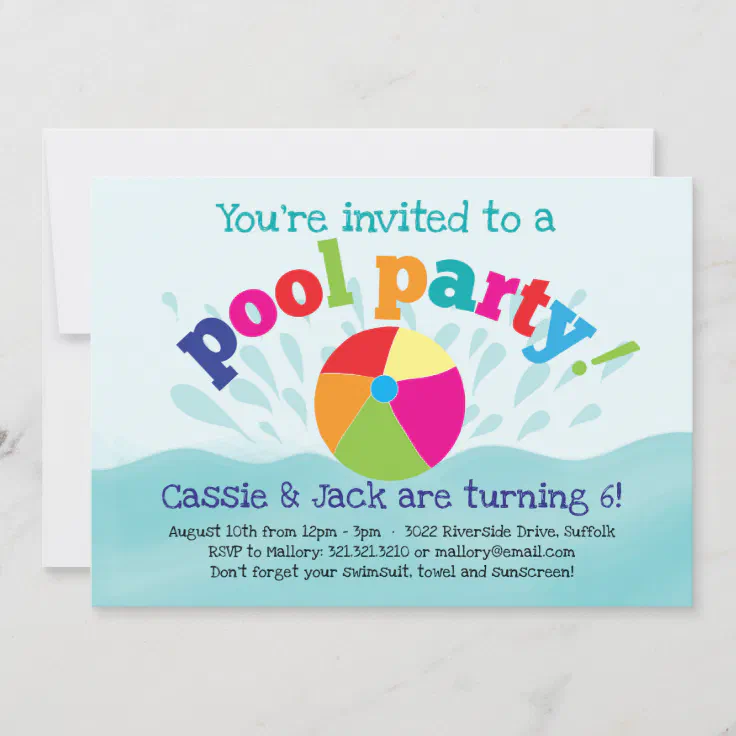 Pool Party Invitation - Summer Splash | Zazzle