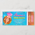 Pool Party Invitation Ticket Invitation | Zazzle