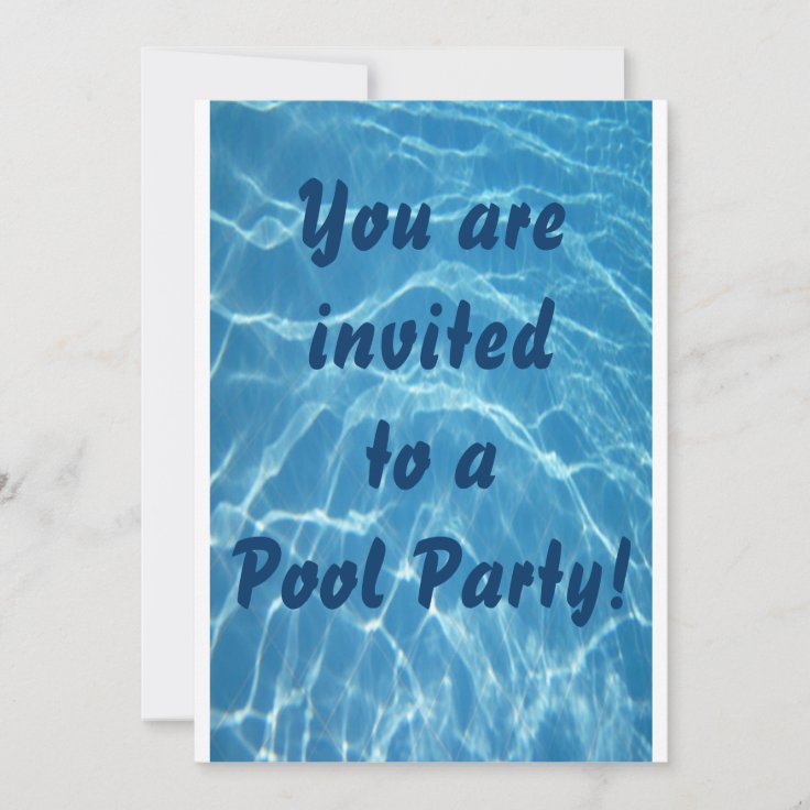 Pool Party Invitation (Water Waves Background) | Zazzle