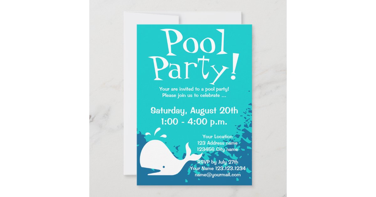 Pool party invitations | Custom invites | Zazzle