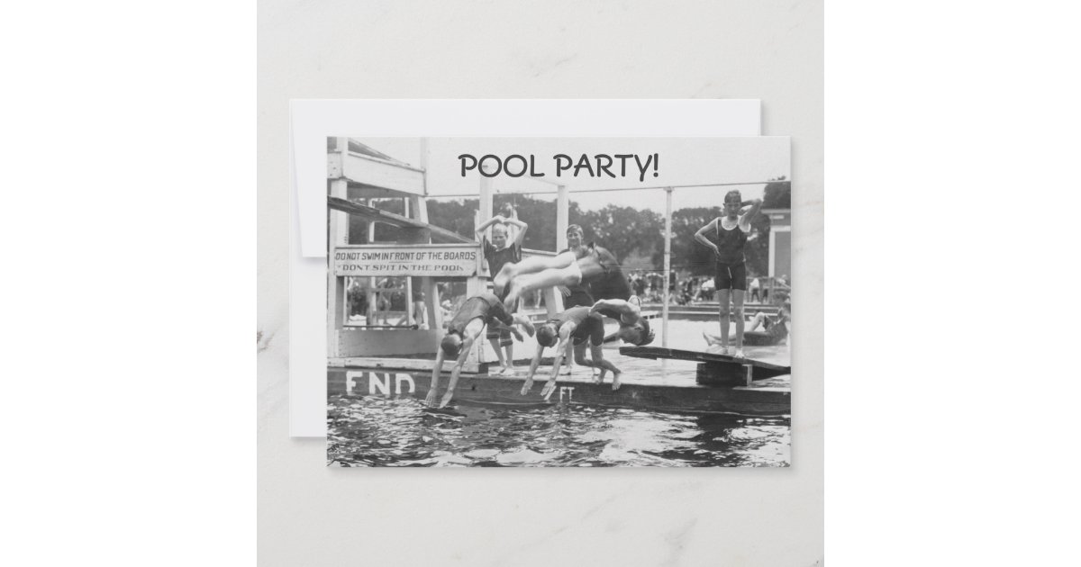 Pool Party Invitations - Don't SPIT in Pool! | Zazzle