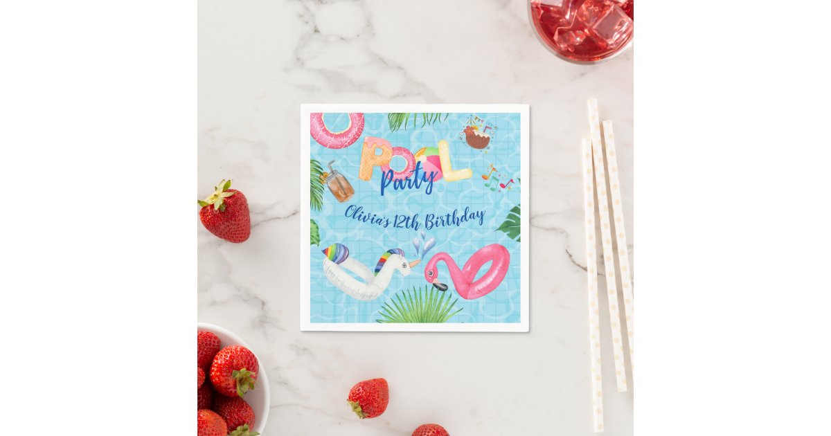 Pool Party Napkins | Zazzle
