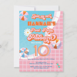 Pool Party Palooza Hippie Birthday Invitation | Zazzle