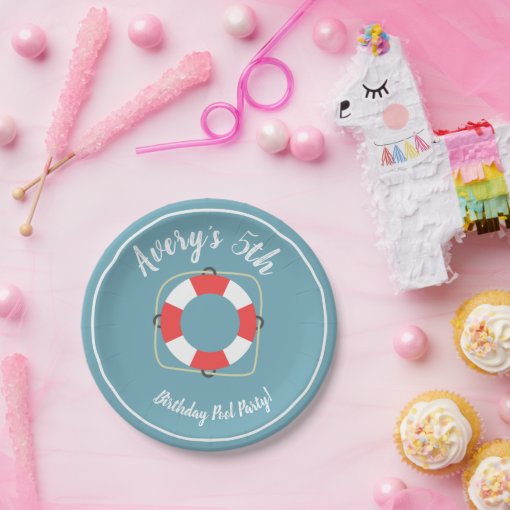 Pool Party Paper Plates | Zazzle