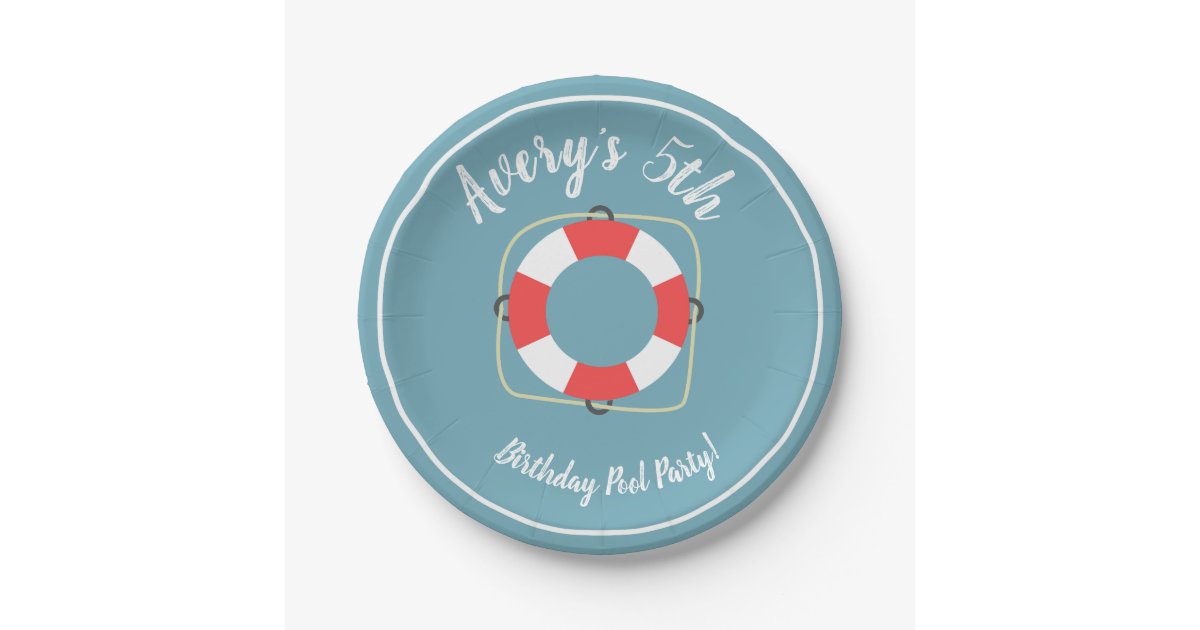 Pool Party Paper Plates | Zazzle