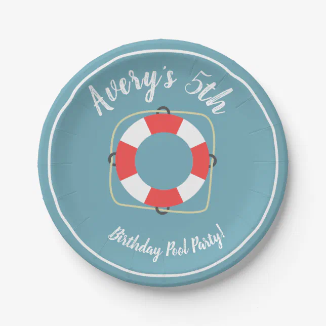 Pool Party Paper Plates | Zazzle