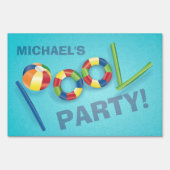 Pool Party Personalized Birthday Party Yard Sign | Zazzle